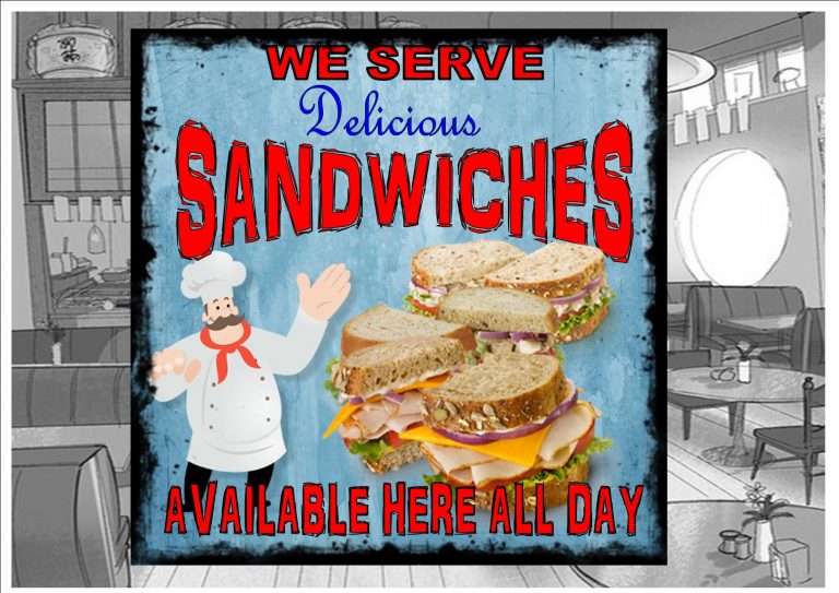 Sandwich Shop Cafe Sign Wall Plaque – The Rooshty Beach
