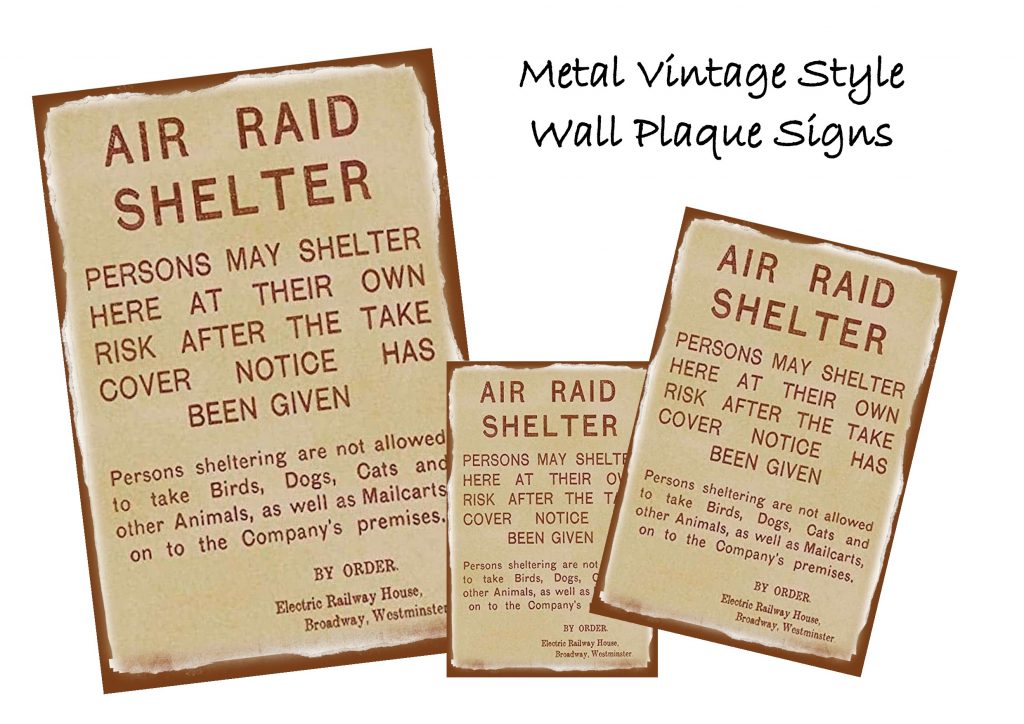 WW2 Air Raid Shelter Metal Reproduction Sign Poster – The Rooshty Beach