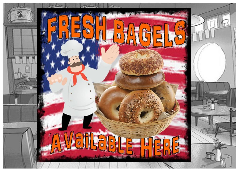 Bagels Cafe Sign Wall Plaque – The Rooshty Beach