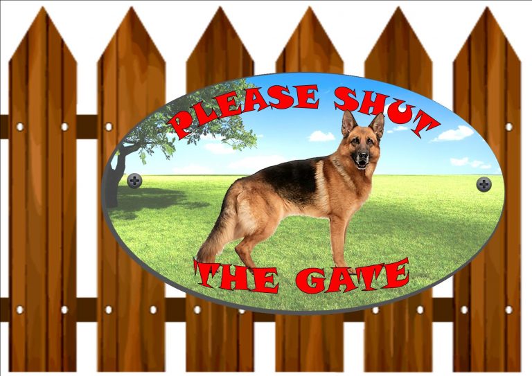 Please Shut The Gate German Shepherd Dog Sign – The Rooshty Beach