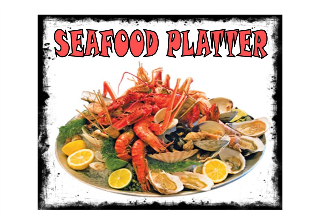 Restaurant Seafood Platter Cafe Food Sign Novelty Food Wall Plaque ...