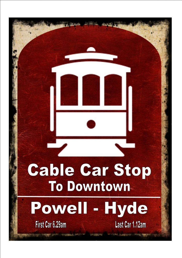 San Francisco Cable Car Sign Reproduction Vintage Style Wall Plaque ...