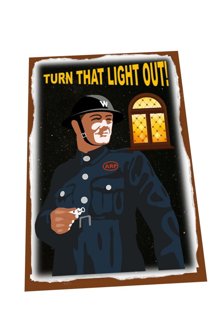 WW2 ARP Wardens “TURN THAT LIGHT OUT” Metal Sign Poster – The Rooshty Beach