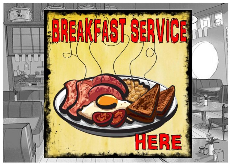 Breakfast Service Cafe Sign Wall Plaque – The Rooshty Beach