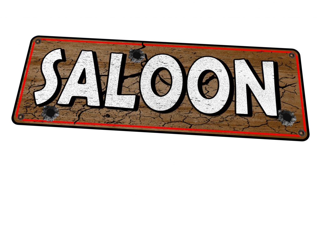 Saloon Sign Cowboy Style Aged Vintage Effect Wall Plaque Sign Bar Sign ...