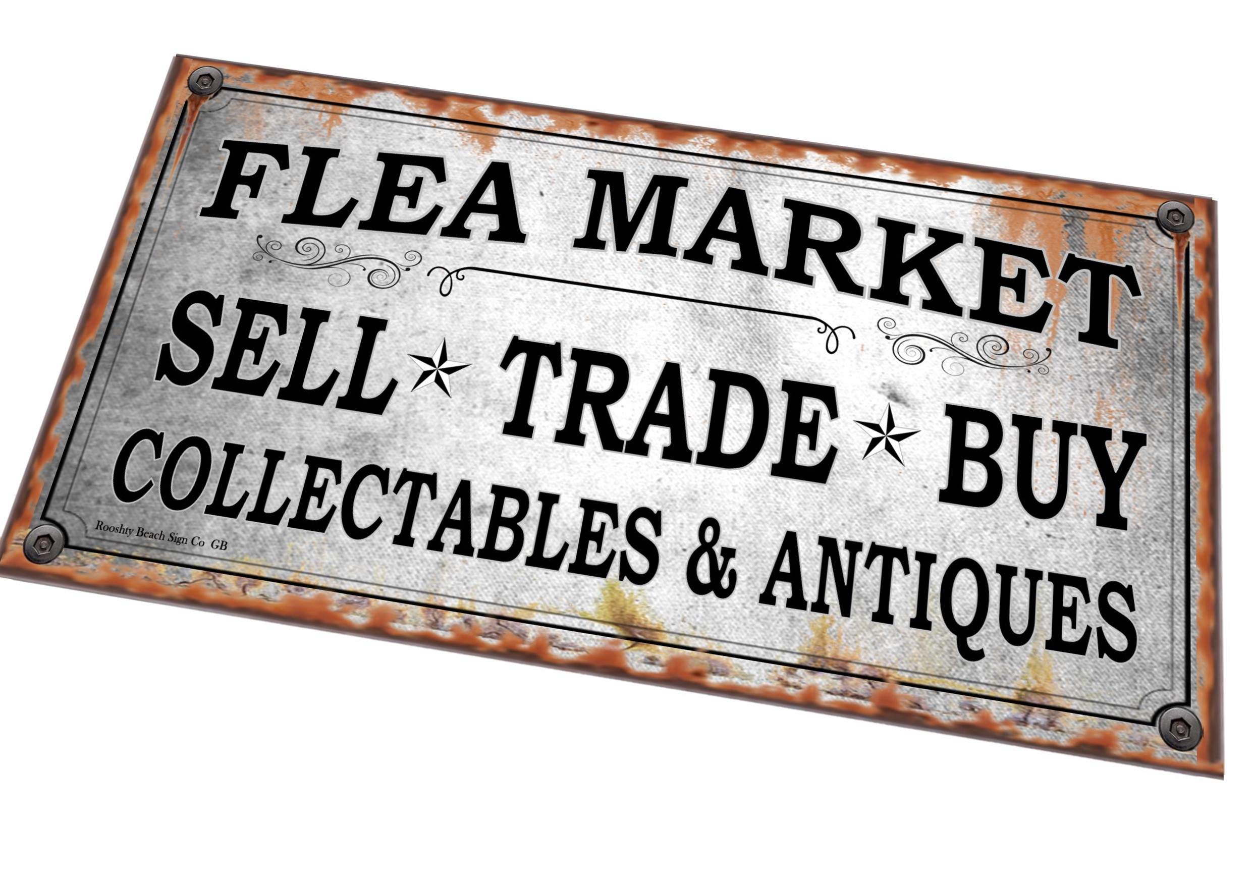 Flea Market Sign Metal Vintage Style Reproduction Wall Hanging Sign ...