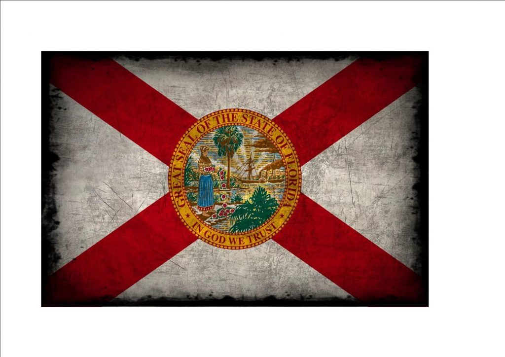 Vintage Style Aged Florida Flag Wall Plaque Sign Florida State Plaque ...