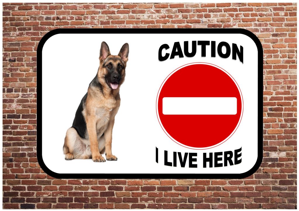 German Shepherd Beware Of The Dog Sign Wall, Gate, Fence Dog Sign – The ...