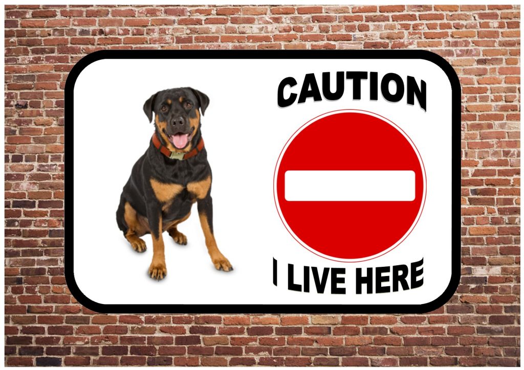 Rottweiler Beware Of The Dog Sign Wall, Gate, Fence Dog Sign – The ...