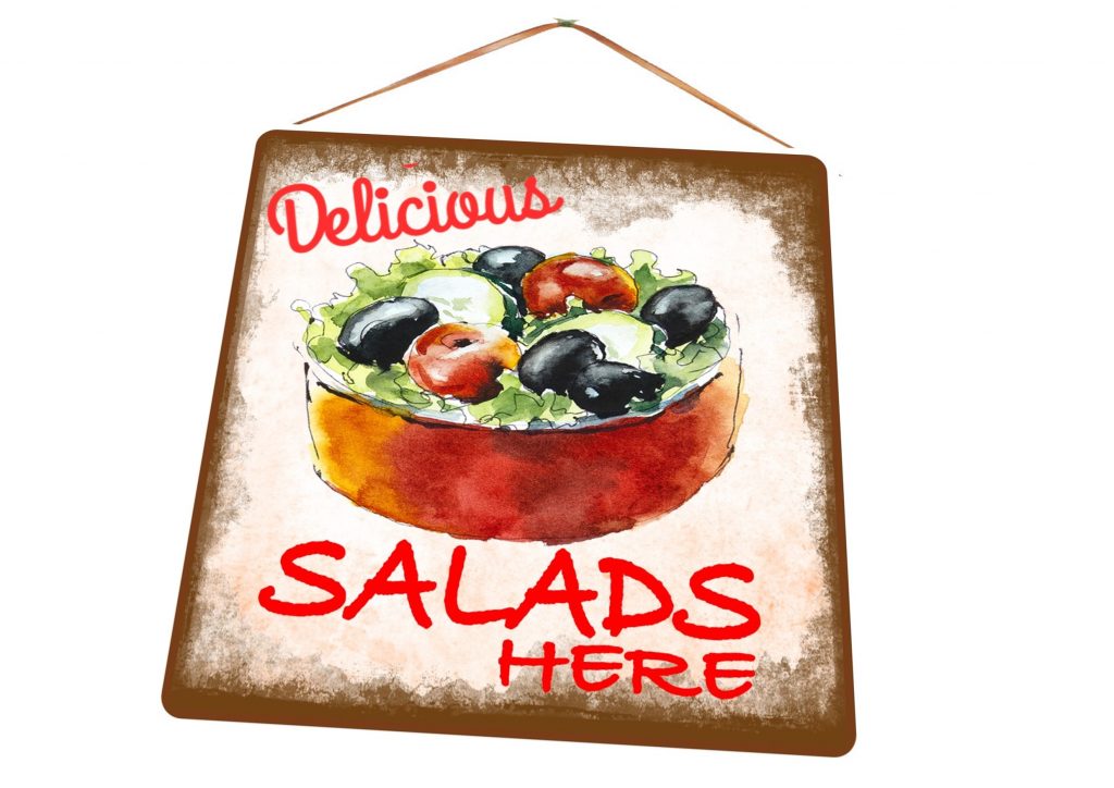 Fresh Salad Café Restaurant Metal Sign Fast Food Bistro Restaurant ...