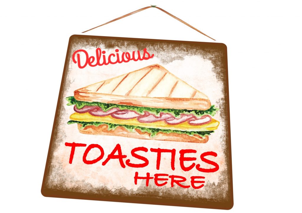 Toasties Toasted Sandwich Café Restaurant Metal Sign Fast Food Bistro ...