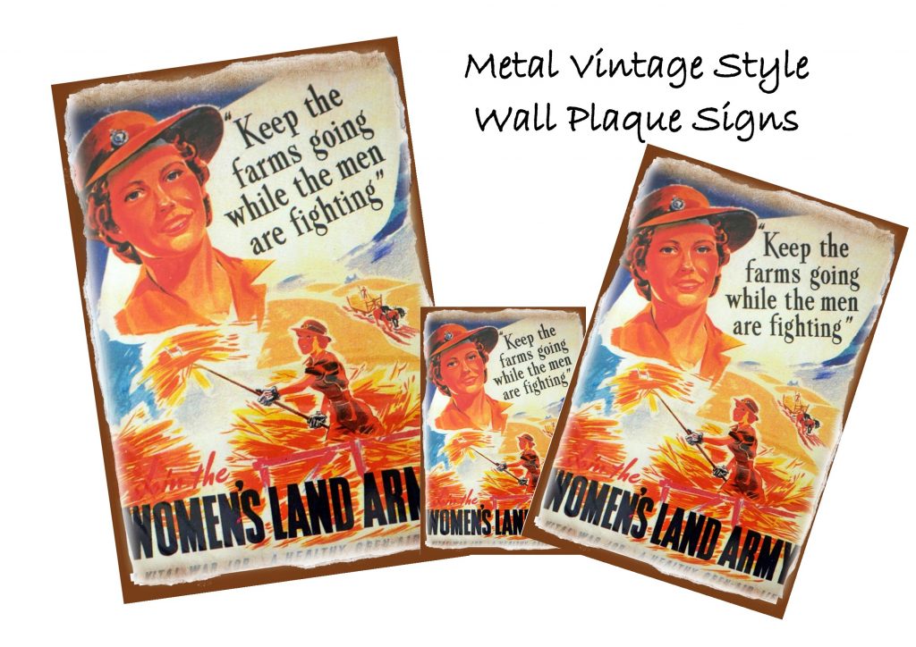 WW2 Women’s Land Army WW2 Women in the War Metal Reproduction Sign ...